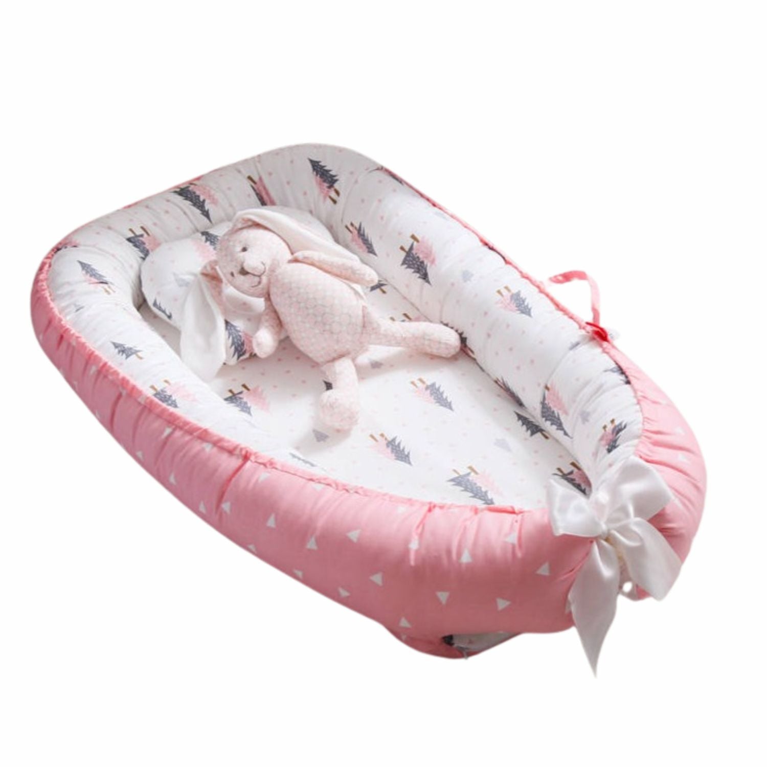 Bitsy-Boo Newborn Bed Nest Baby Lounger Pink Forest – Bitsy-Boo Shop